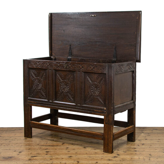 Antique Carved Oak Coffer | M-4583 | Penderyn Antiques