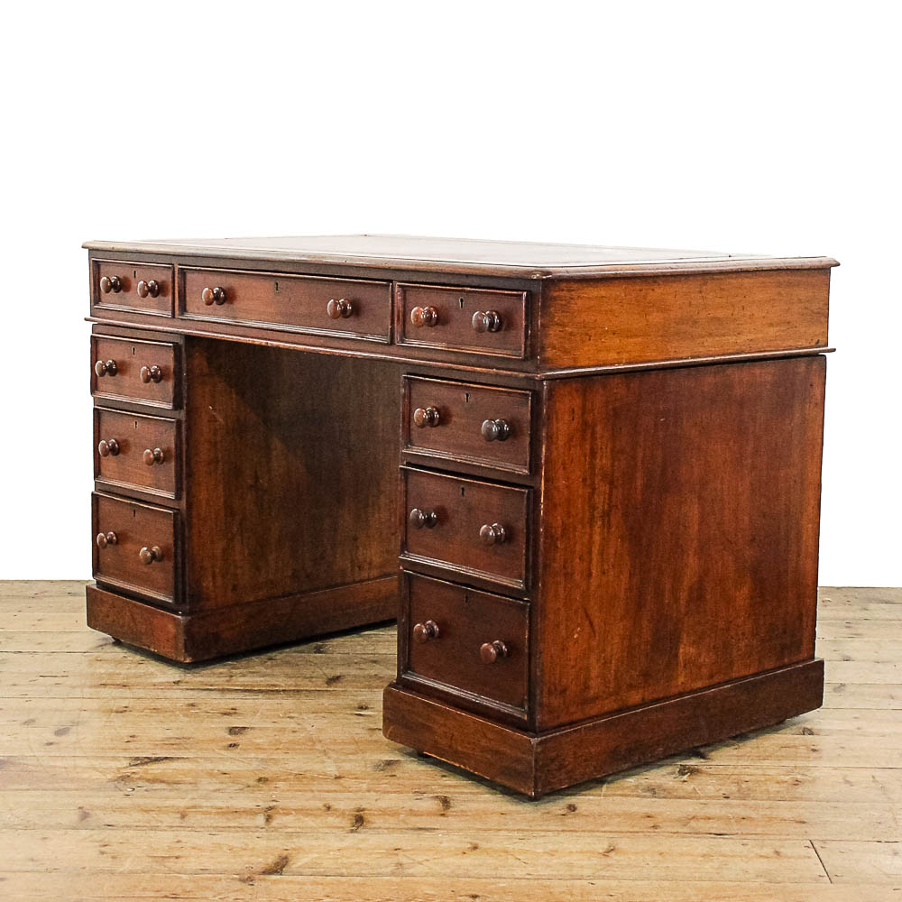 Antique 19th Century Mahogany Pedestal Desk | M-5783 | Penderyn Antiques